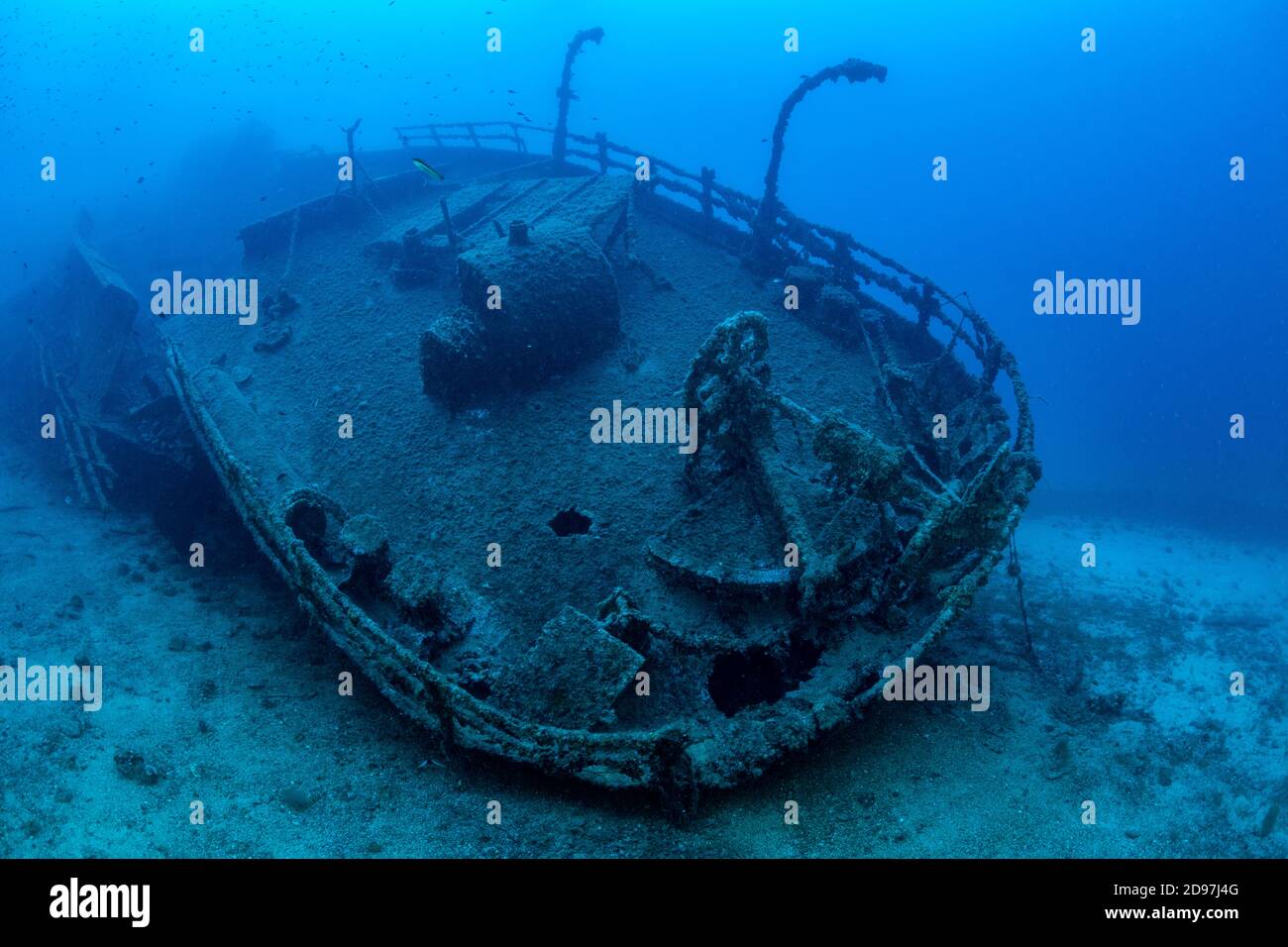 La poupe d'épave de Teti, construite en 1883 comme navire à vapeur et ...
