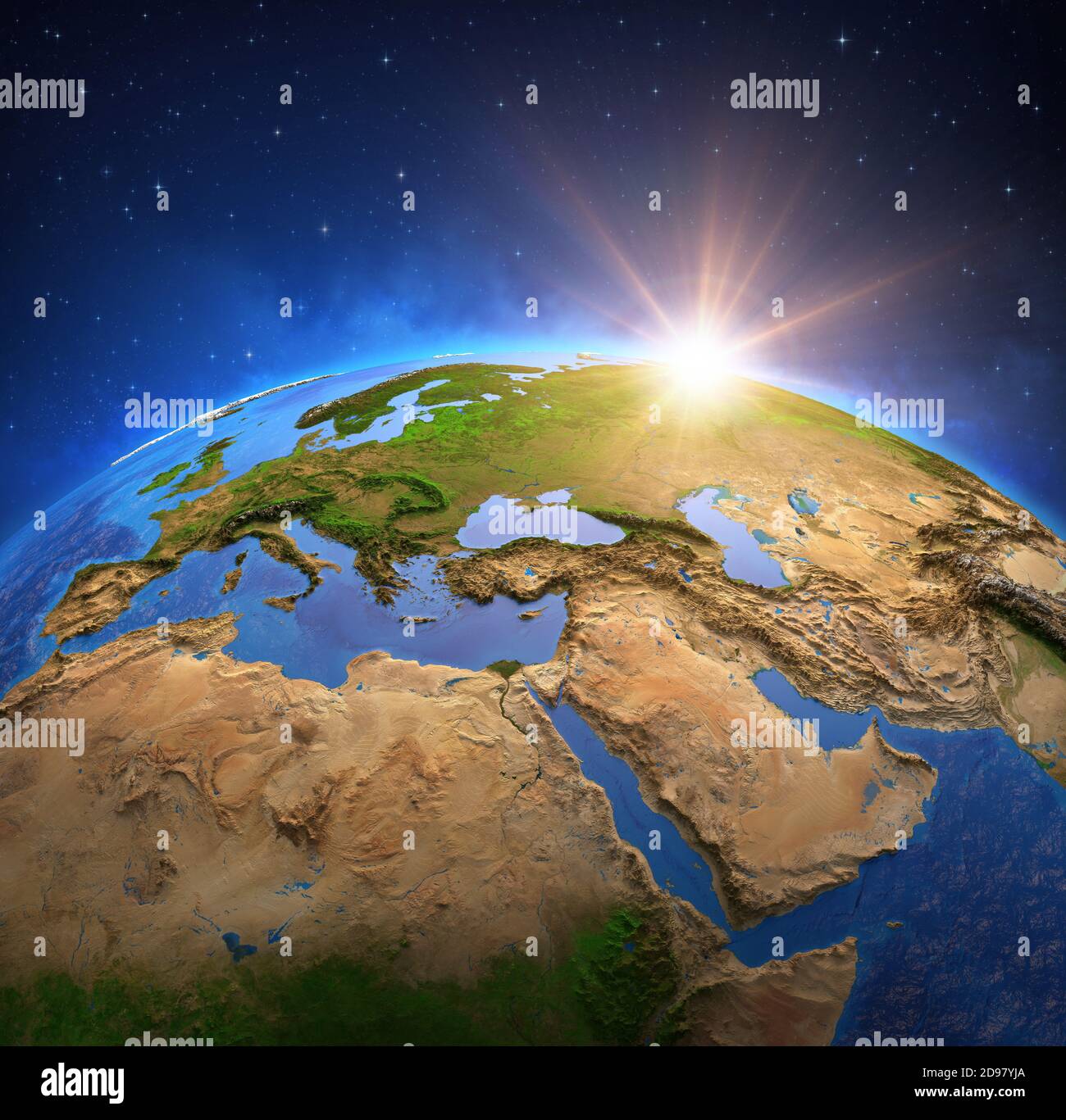 Satellite map middle east earth Banque de photographies et d’images à ...