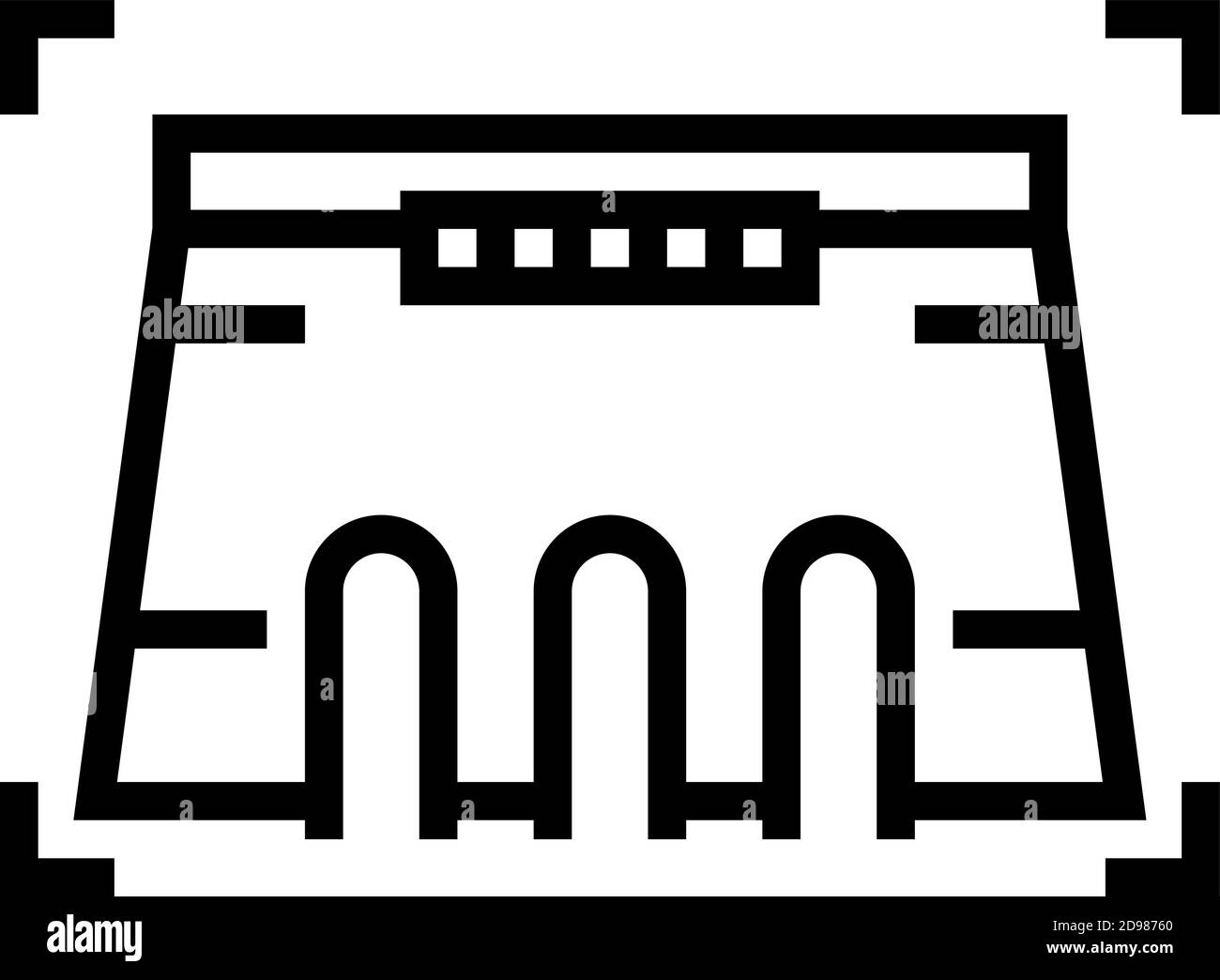 icône de ligne de modélisation de barrage symbole d'illustration de ...