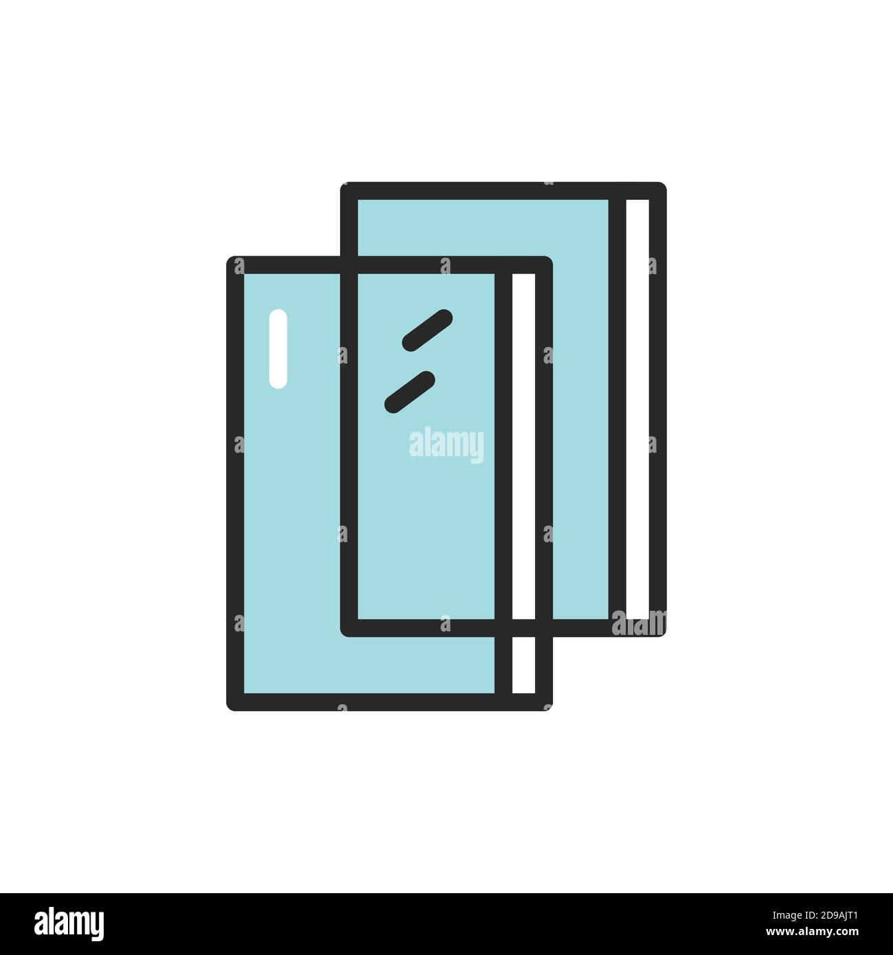 Icône de ligne de couleur de l'unité de verre. Pictogramme pour page ...