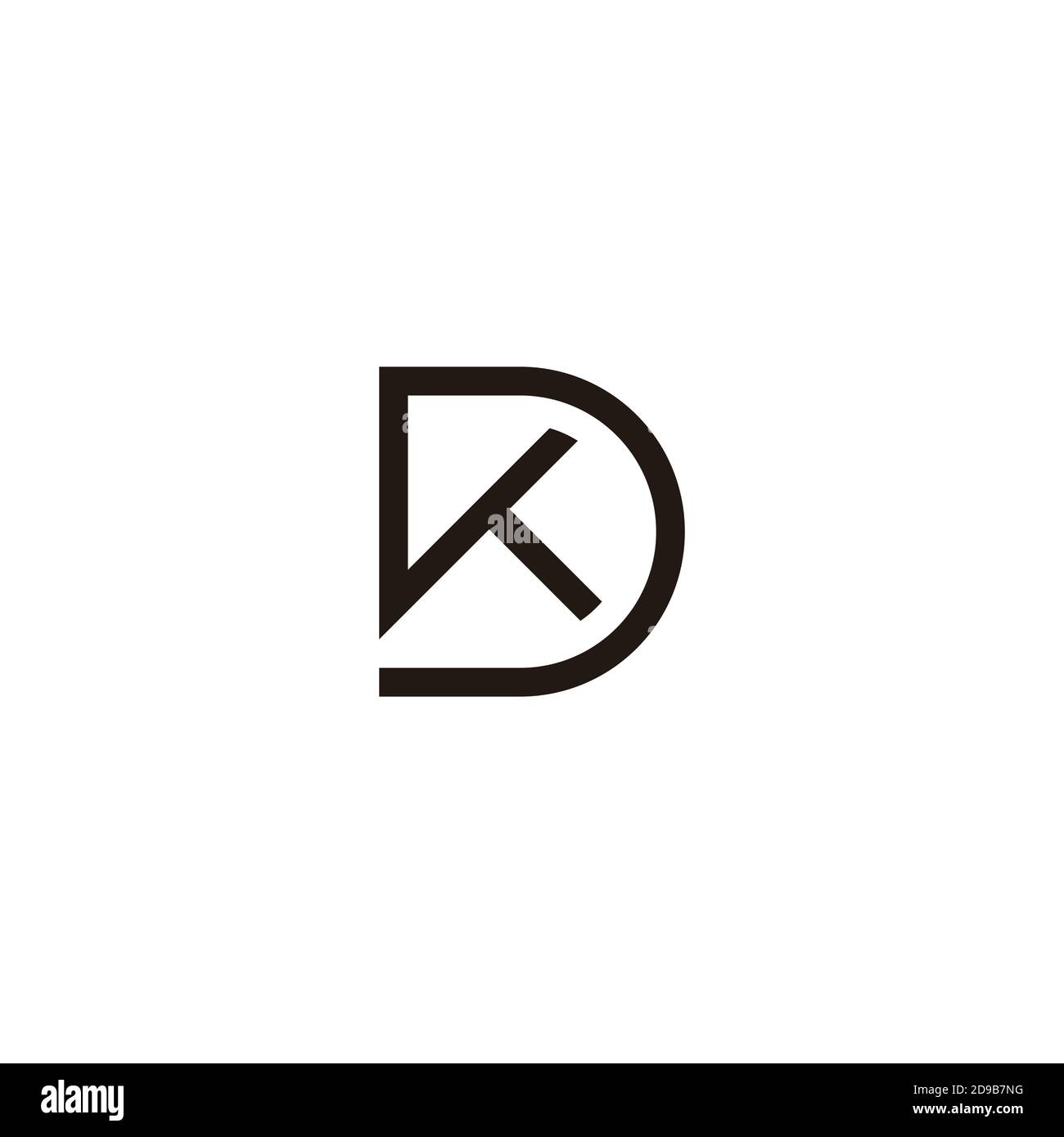 lettre dk simple géométrique ligne symbole logo vecteur Image ...