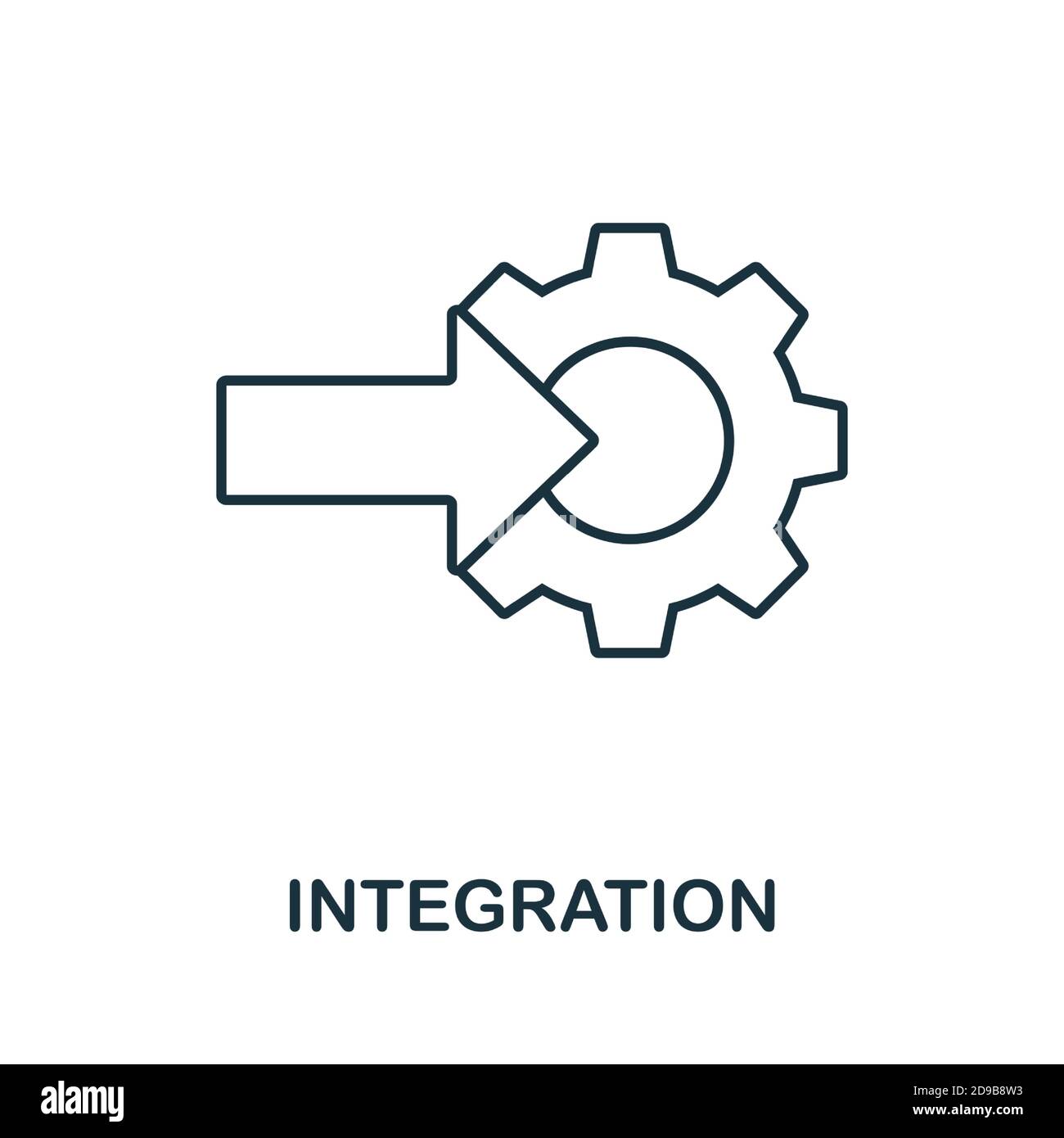 Icône de ligne d'intégration. Élément simple de la collecte des ...