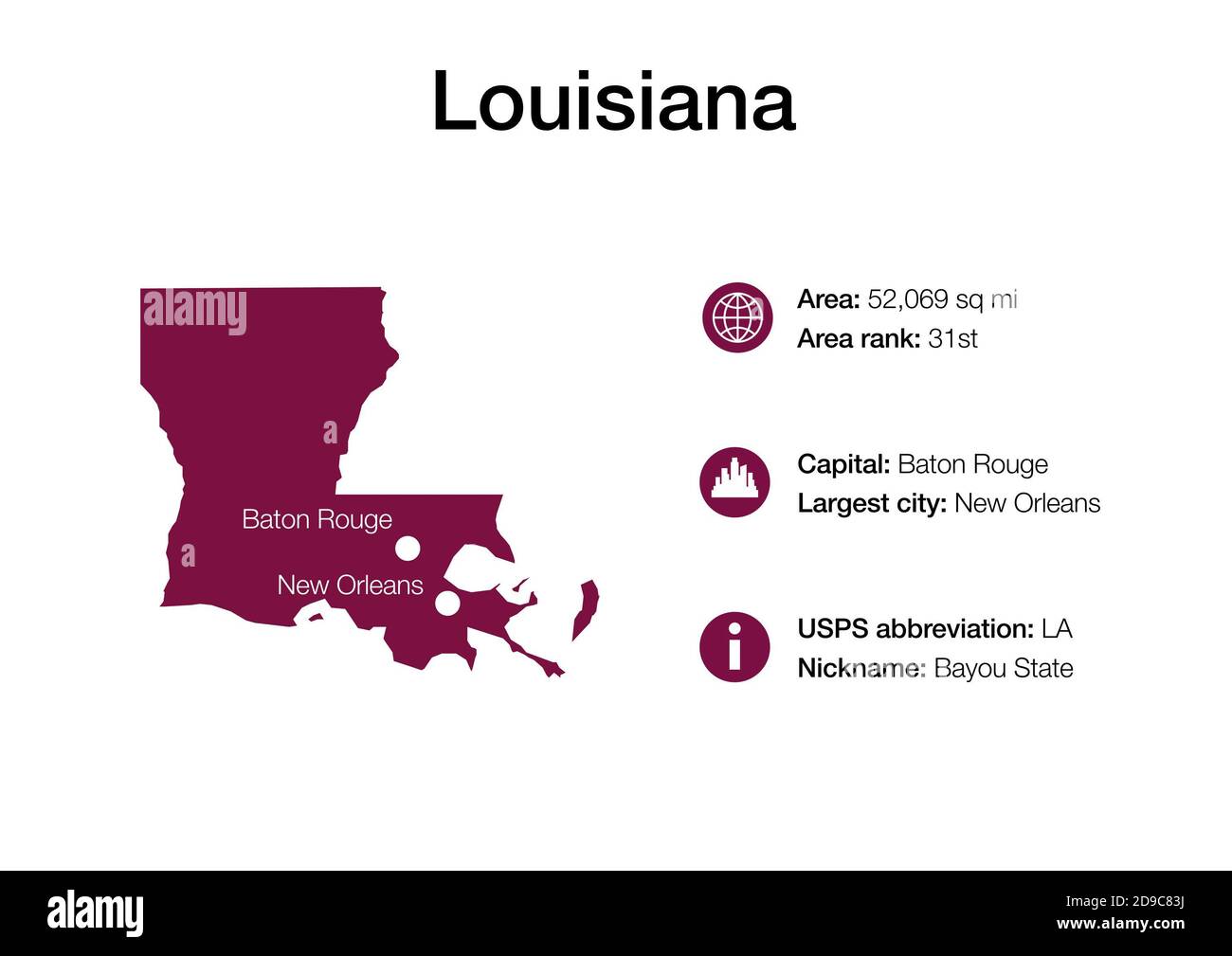 Political map louisiana Banque de photographies et d’images à haute ...
