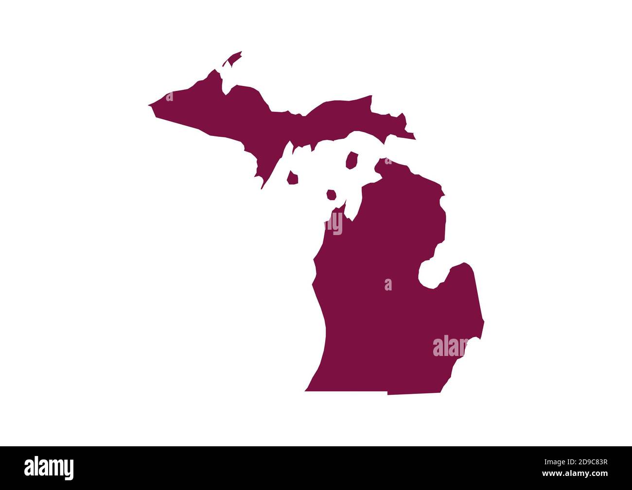 Map of michigan state Banque de photographies et d’images à haute ...
