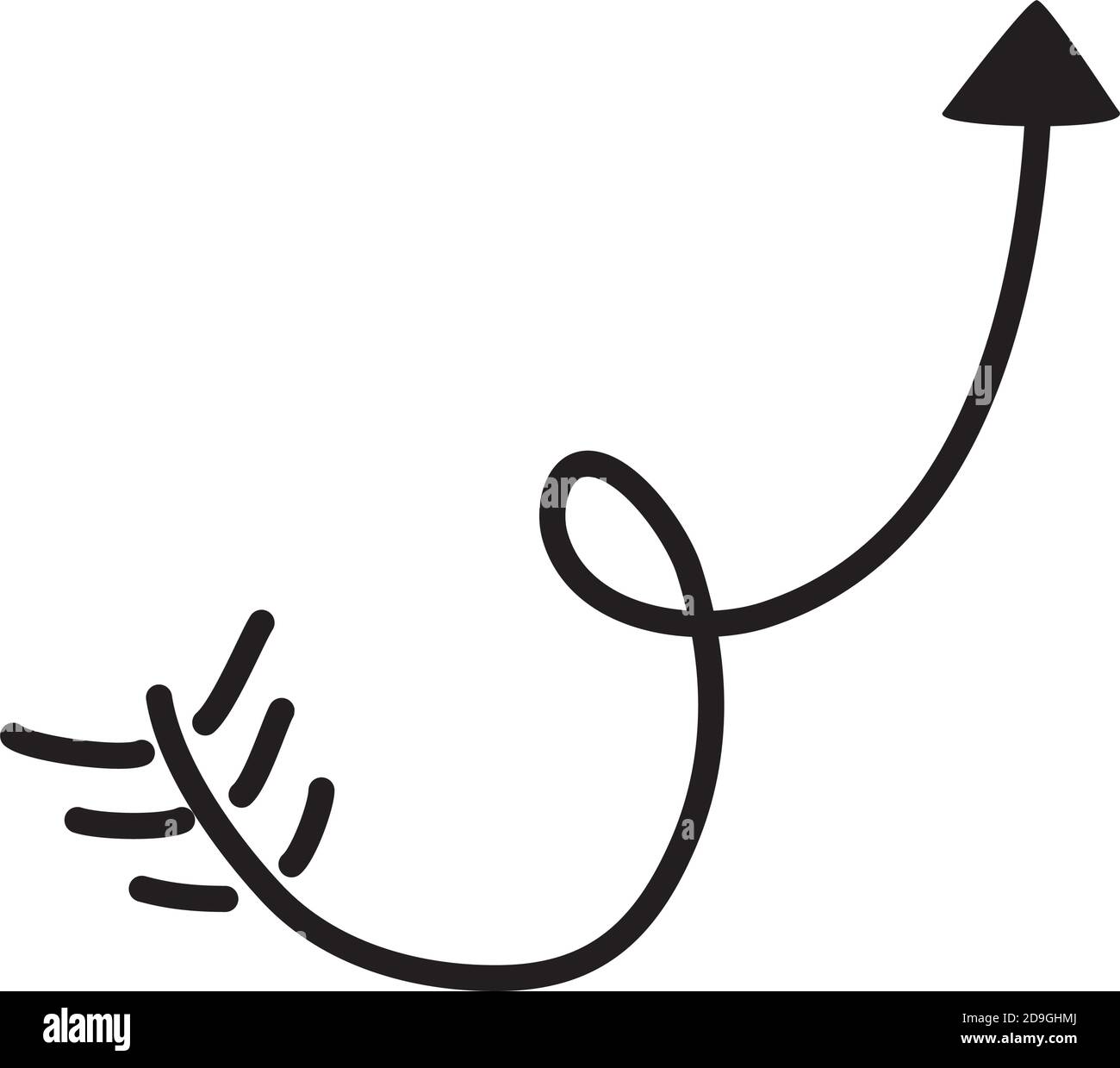 icône de flèche courbe sur fond blanc, style de ligne, illustration ...