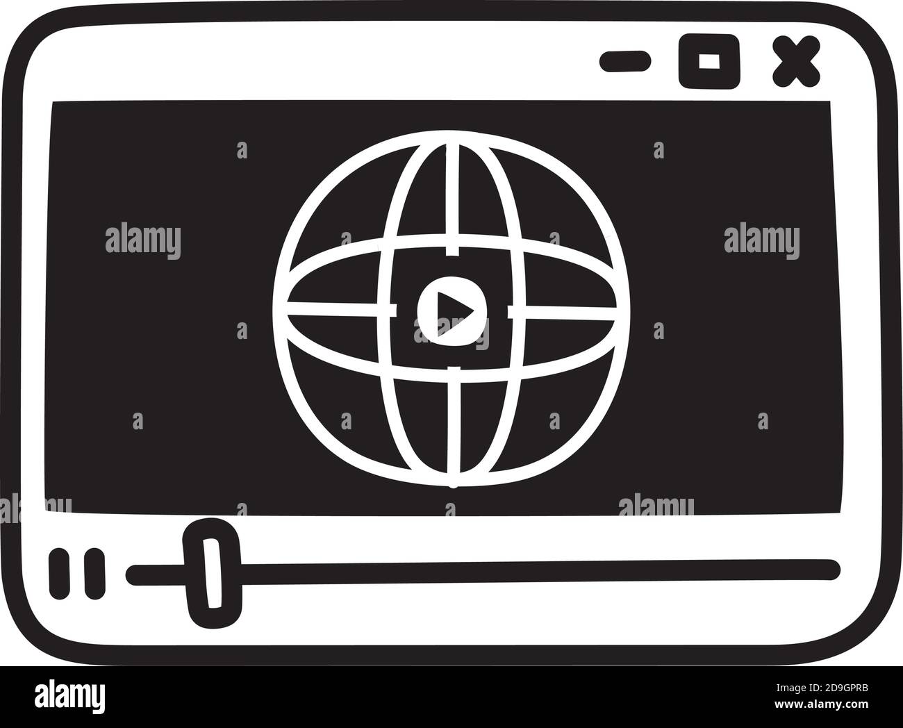 icône de lecteur vidéo sur fond blanc, style de silhouette ...