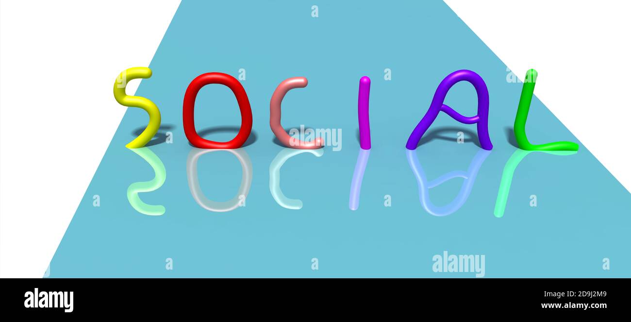 Rendu d'écriture de forme en trois dimensions. Une valeur sociale ...