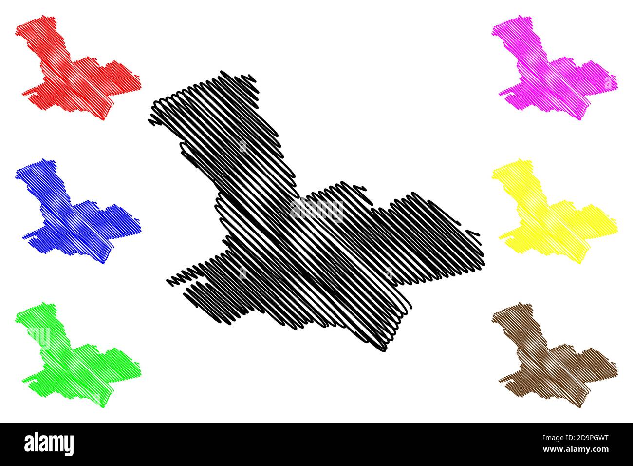 Illustration vectorielle de la carte de la ville de BATNA (République ...