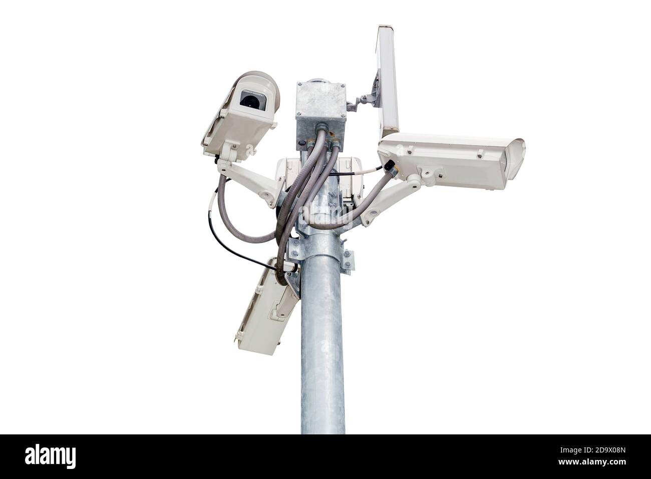 Groupe de caméras de sécurité (CCTV) ou caméra de surveillance sur ...