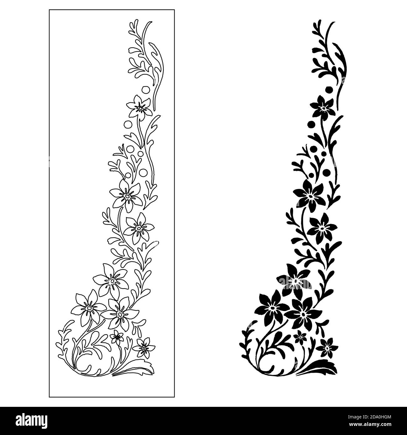Abstrait, contour, floral, le motif blanc sur fond blanc Photo Stock ...