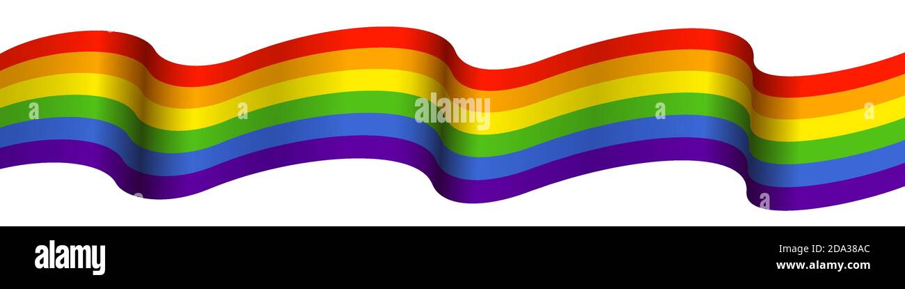 Drapeau arc-en-ciel sur fond blanc. Affiche vectorielle ou modèle de ...