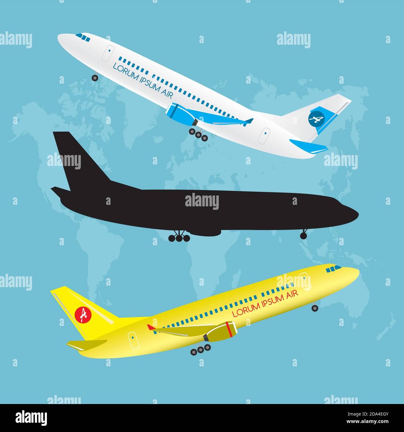 Avion de ligne jaune Banque d'images vectorielles - Alamy
