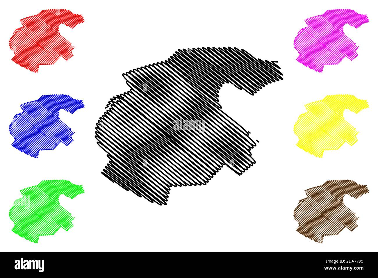 Fez City (Royaume du Maroc, région de Fès-Meknes) carte illustration ...