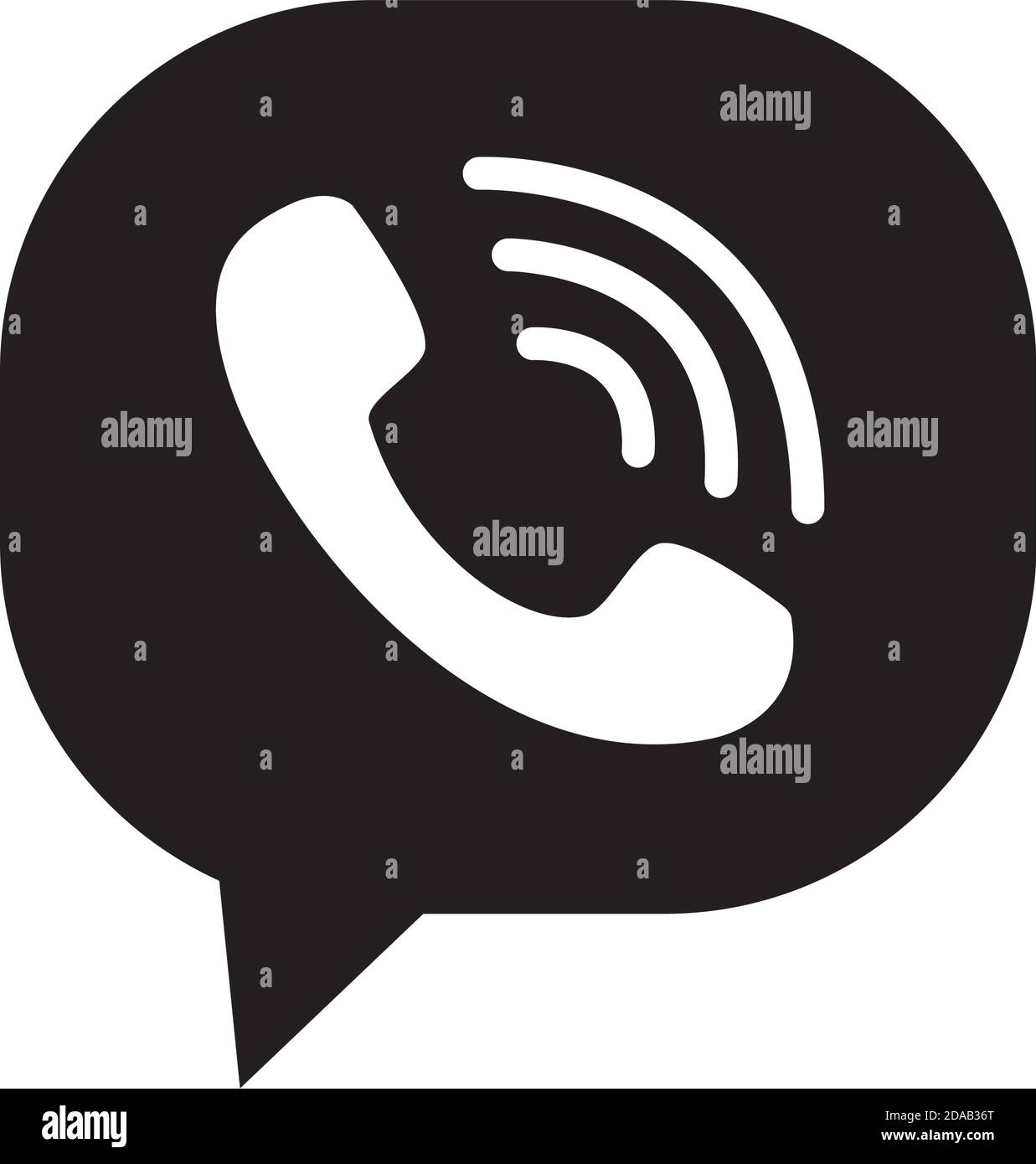 Icône du logo Viber sur fond blanc, style de silhouette, illustration ...