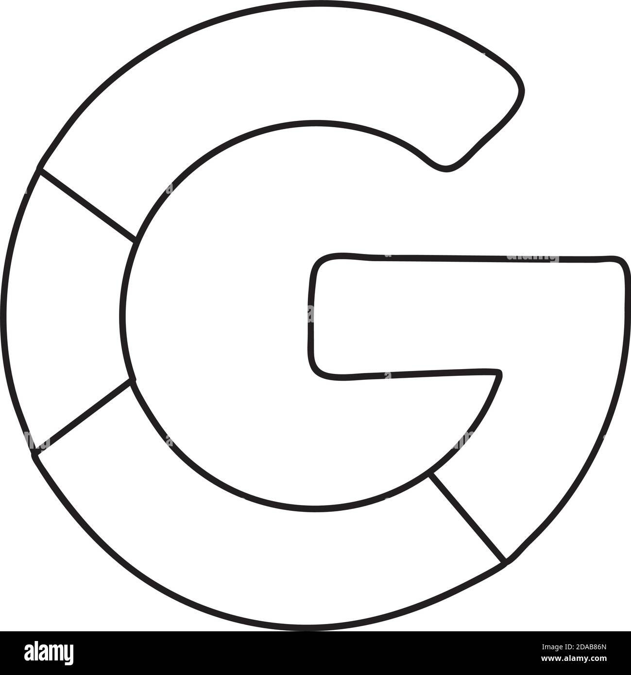 icône du logo google social media sur fond blanc, style de ligne ...