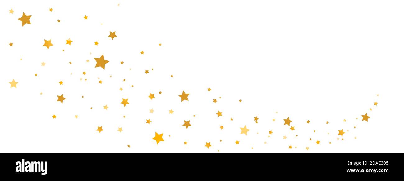 Composition Golden Stars sur fond blanc. Forme étoile. Éléments de ...