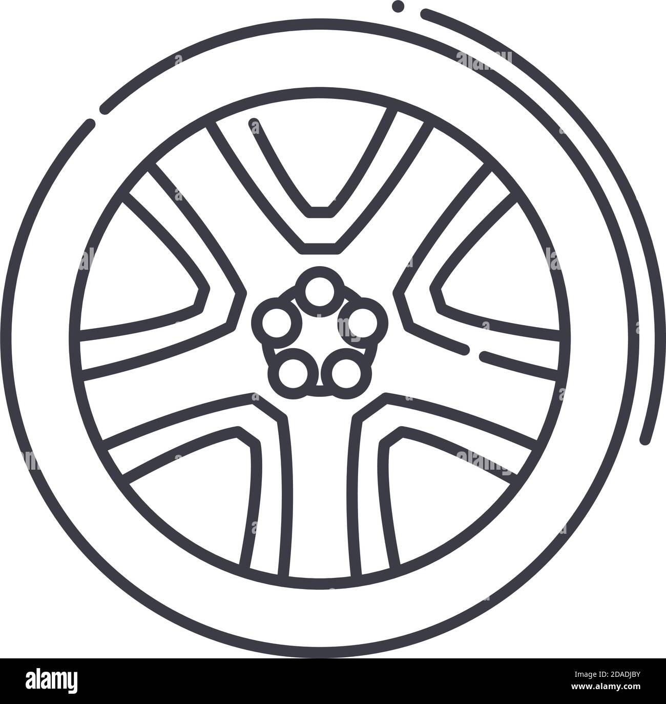 Icône de roue MAG, illustration linéaire isolée, vecteur de ligne mince ...