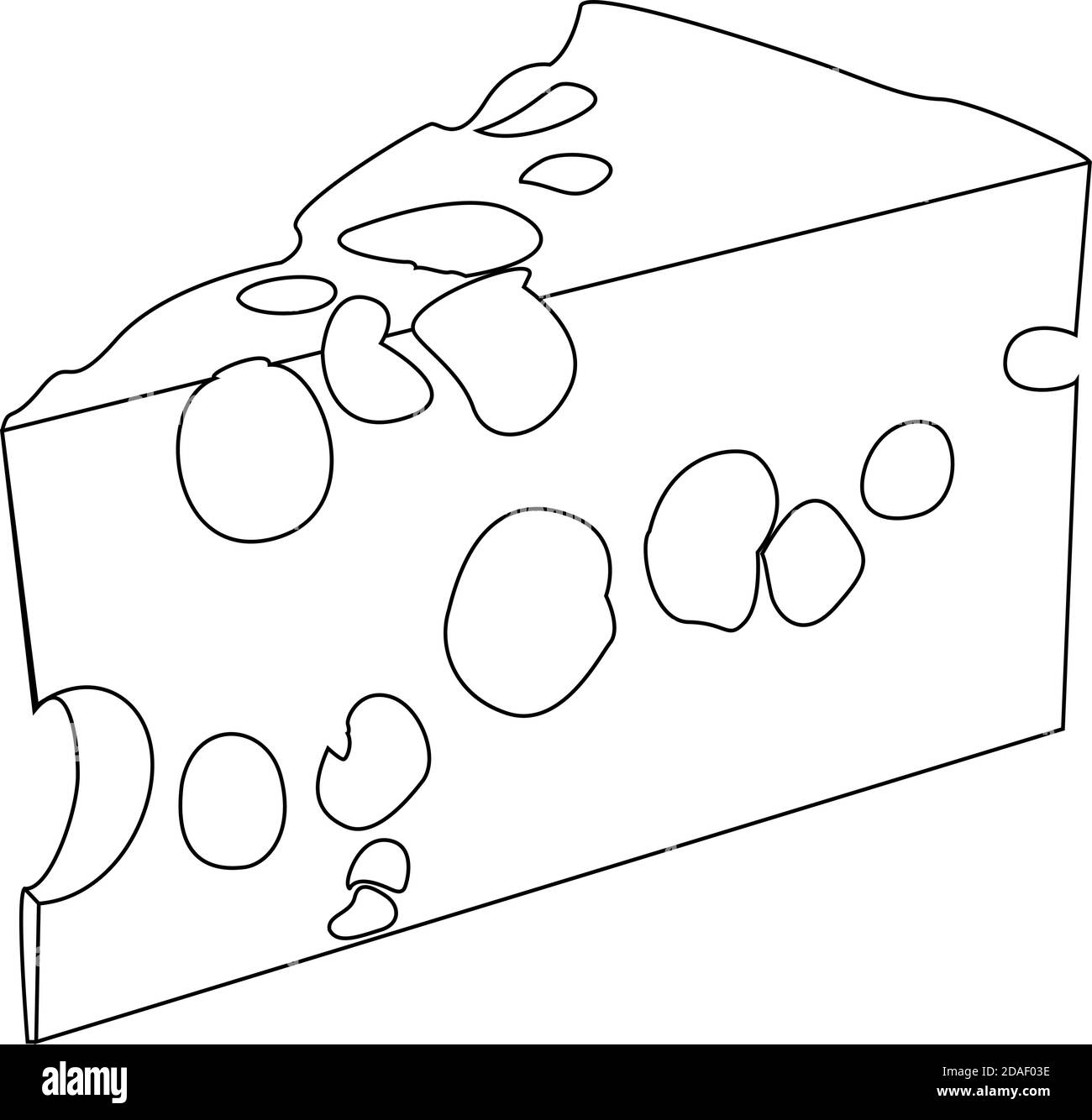 Dessin portion fromage frais Banque d'images noir et blanc - Alamy