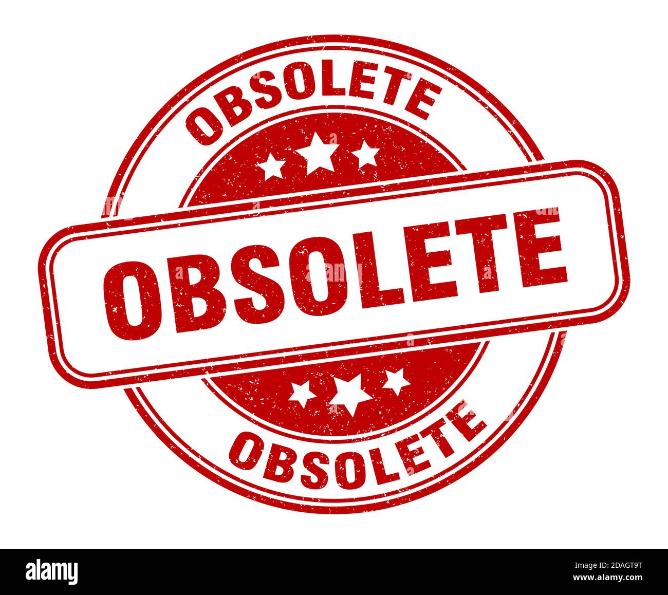 timbre obsolète. affiche obsolète. étiquette de grunge ronde Image ...