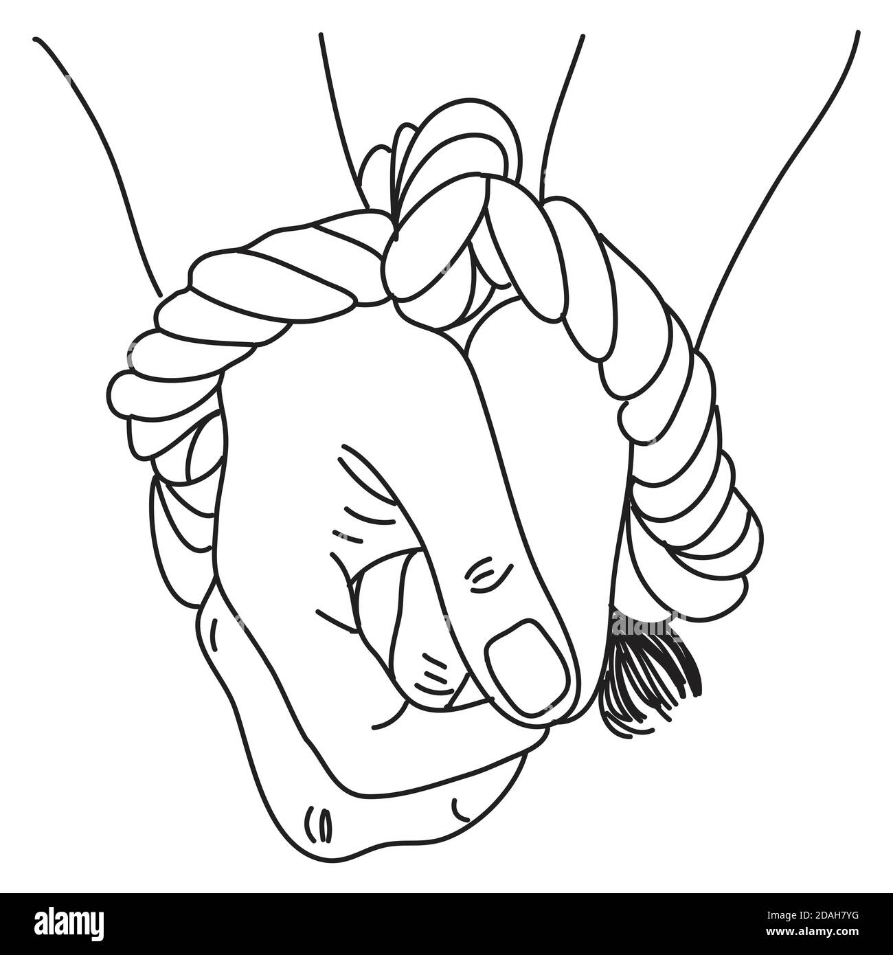 Les mains attachées Banque d'images vectorielles - Alamy