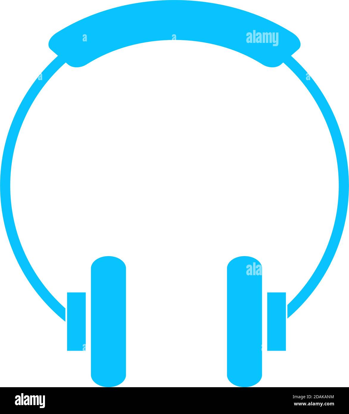 Icône de casque plate. Pictogramme bleu sur fond blanc. Symbole d ...