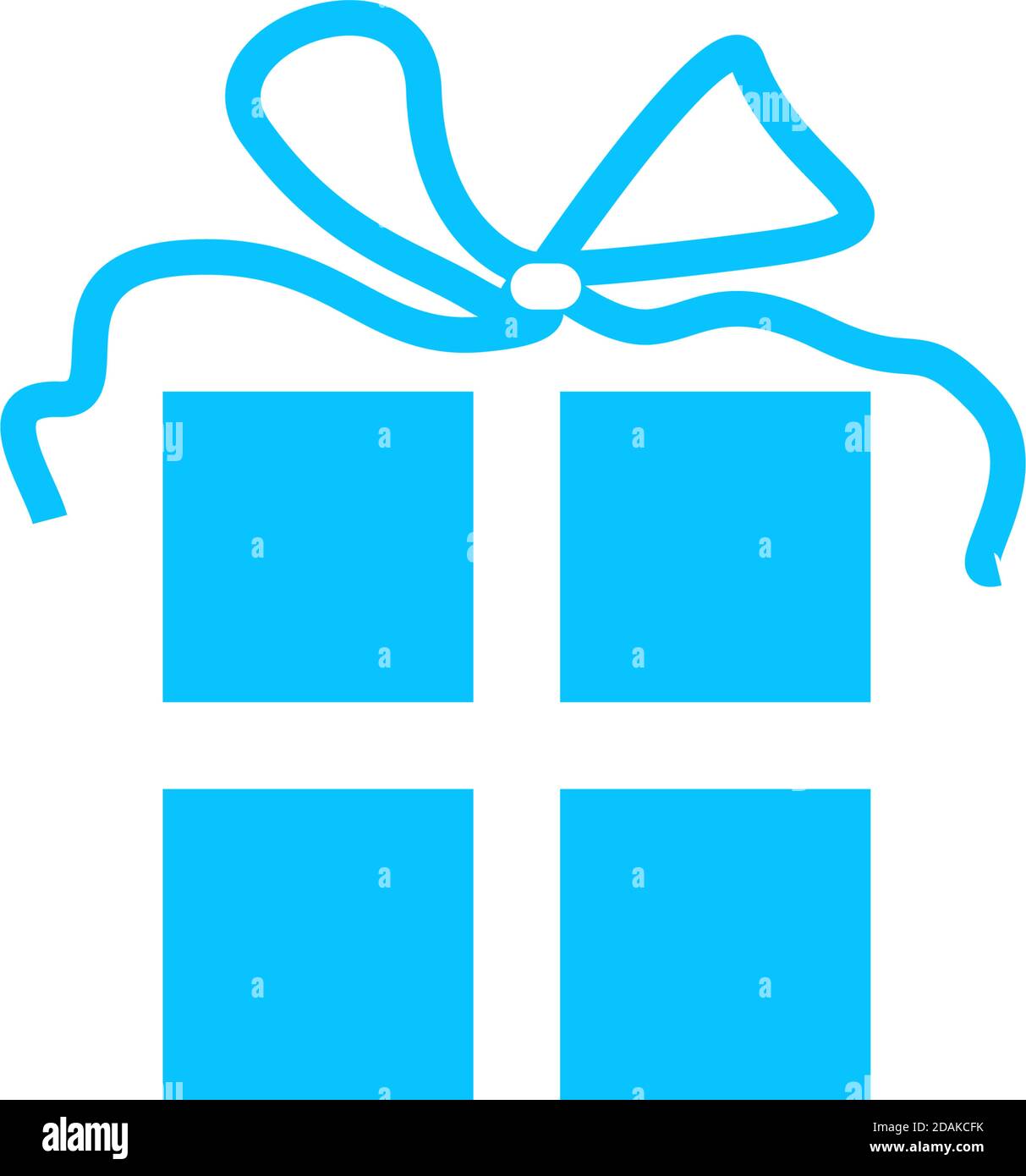 Icône cadeau plat. Pictogramme bleu sur fond blanc. Symbole d ...