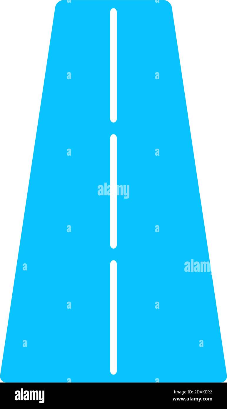 Icône de route plate. Pictogramme bleu sur fond blanc. Symbole d ...