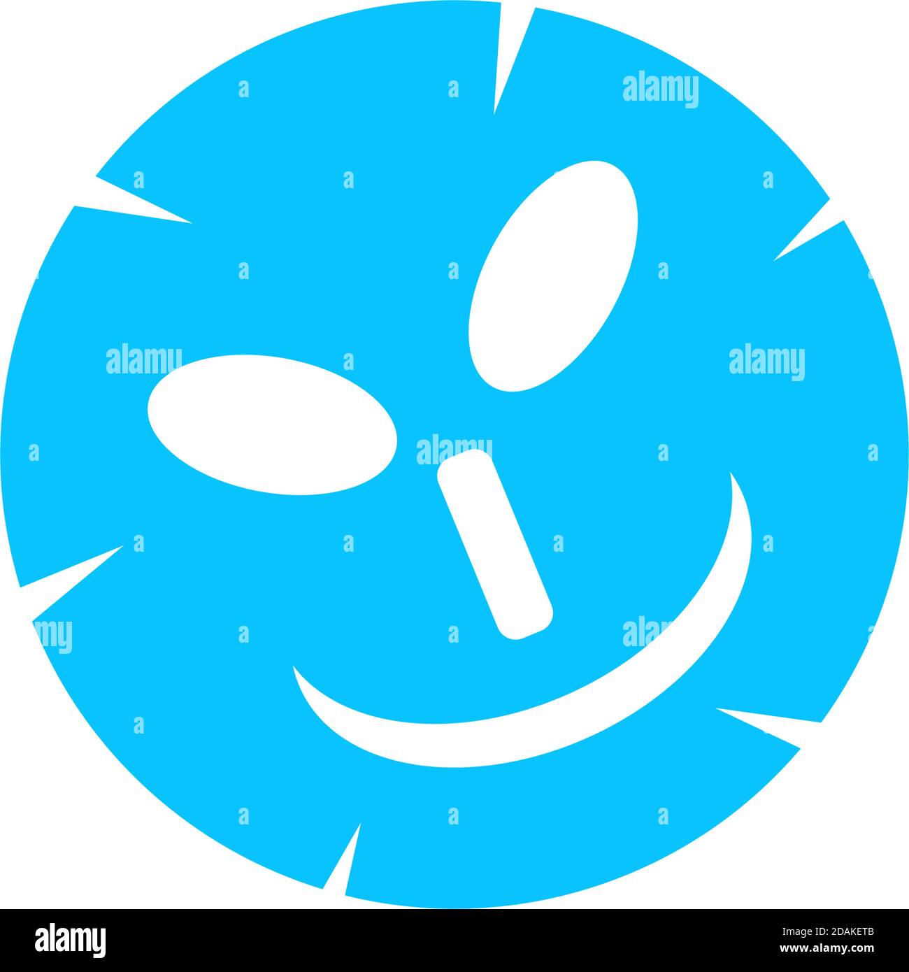 Icône de masque cosmétique à plat. Pictogramme bleu sur fond blanc ...