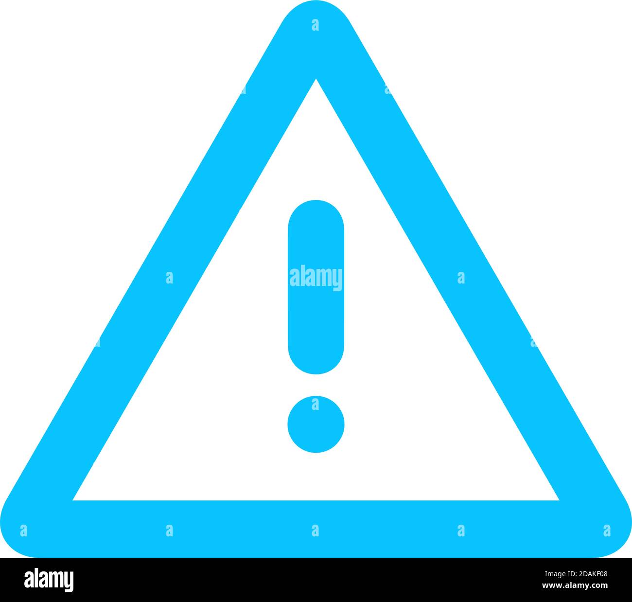 Icône de danger d'exclamation plate. Pictogramme bleu sur fond blanc ...