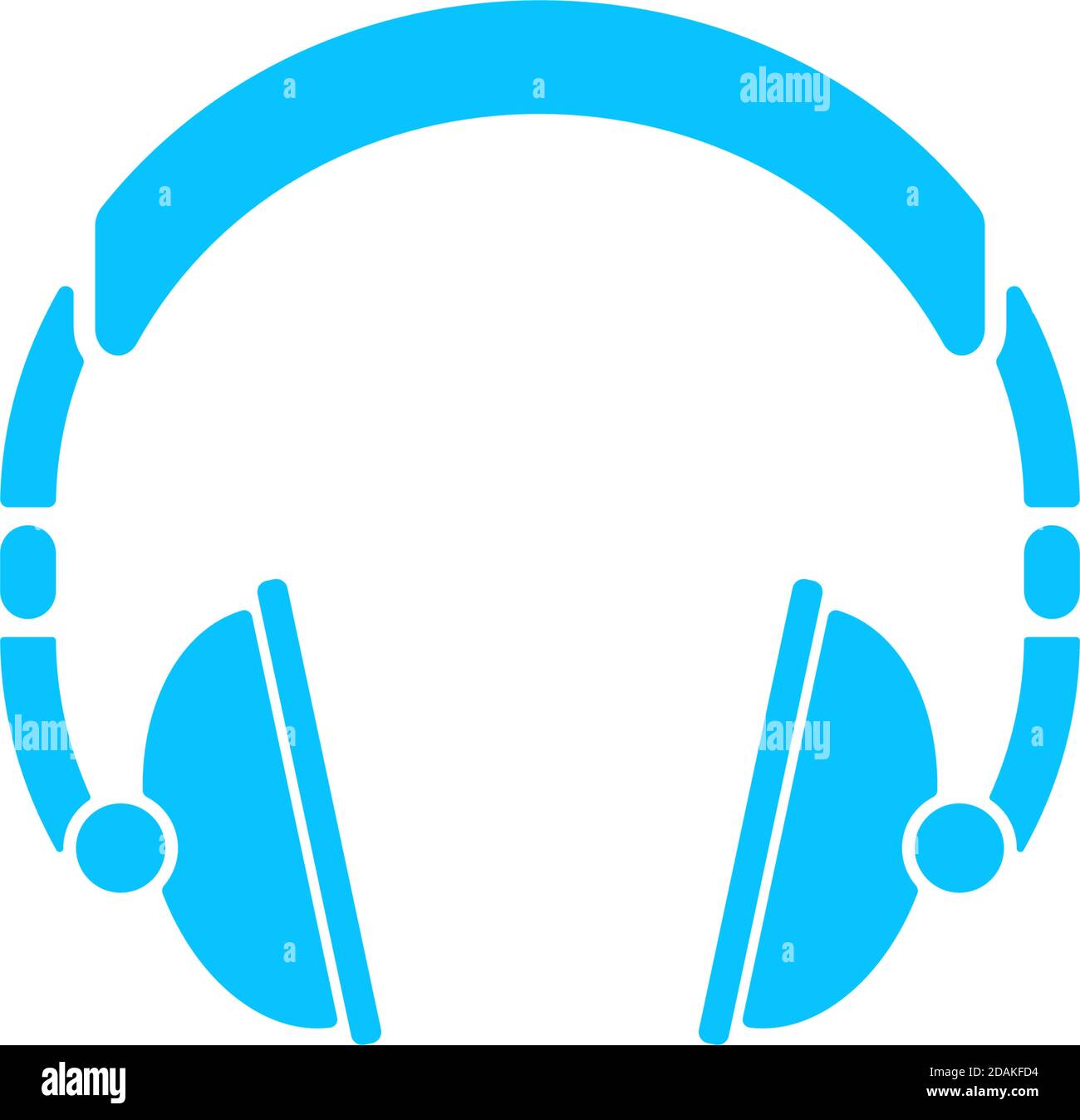 Icône de casque plate. Pictogramme bleu sur fond blanc. Symbole d ...