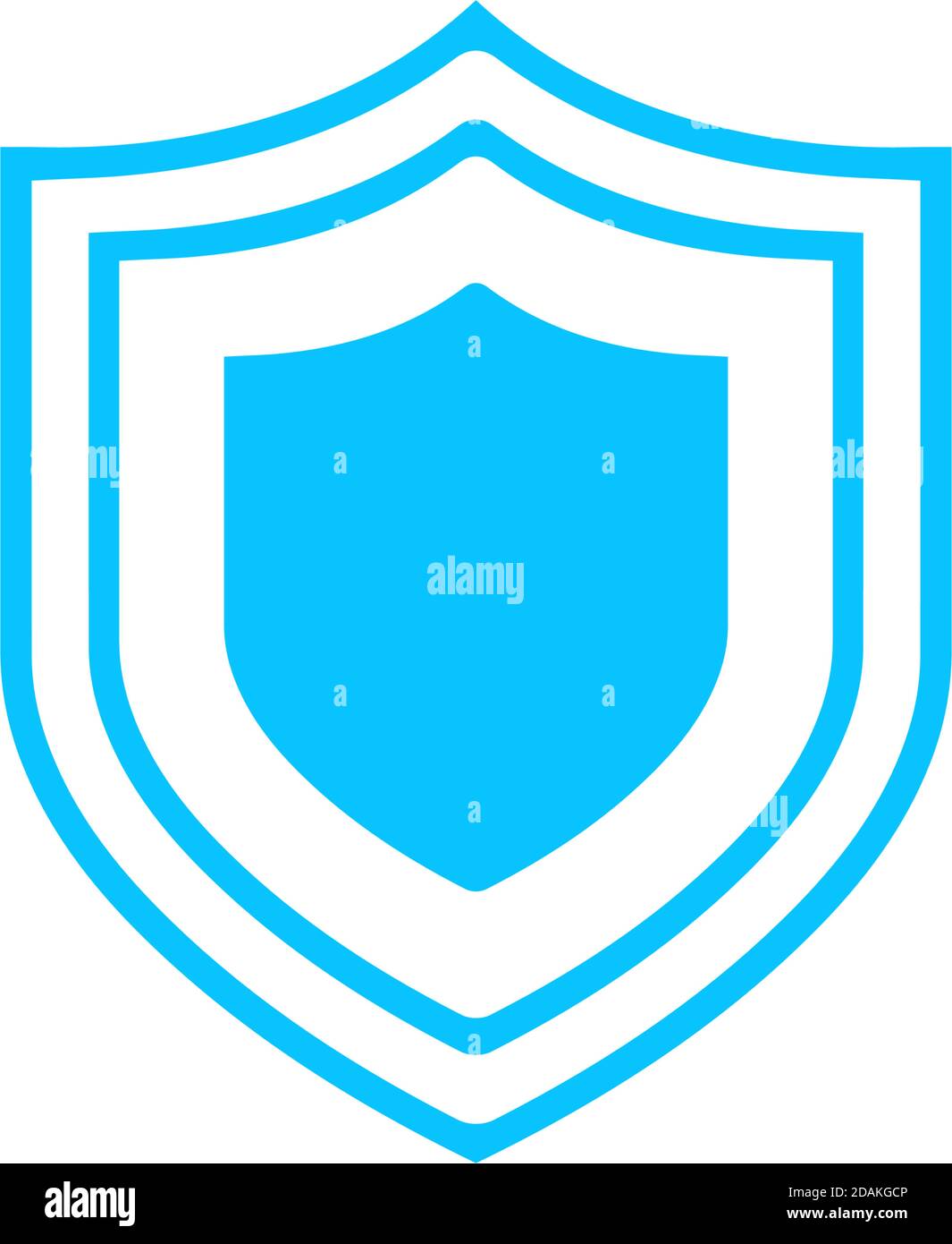 Icône de bouclier plate. Pictogramme bleu sur fond blanc. Symbole d ...