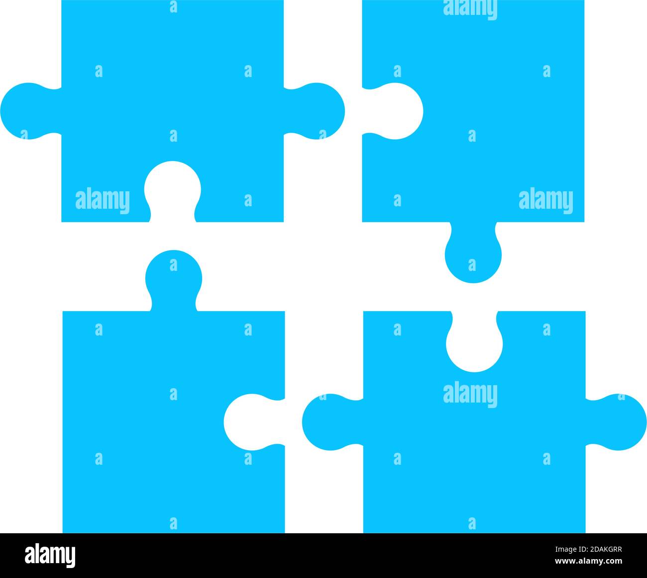 Icône de puzzle plate. Pictogramme bleu sur fond blanc. Symbole d ...