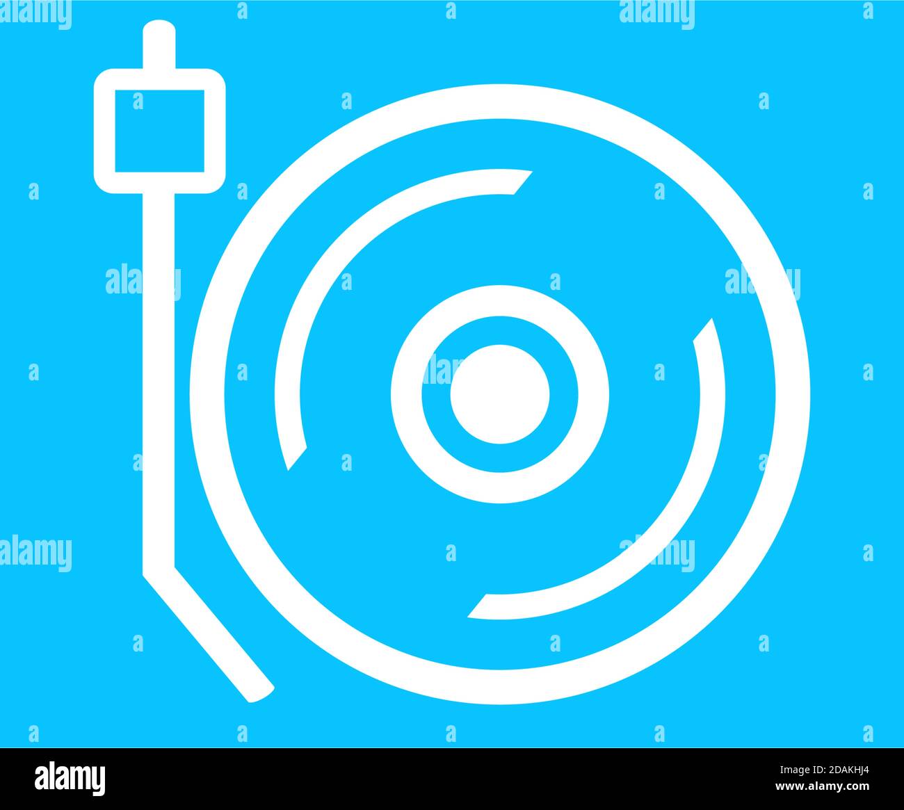 Disque Jockey plateau d'icône de plateau tournant. Pictogramme bleu sur ...