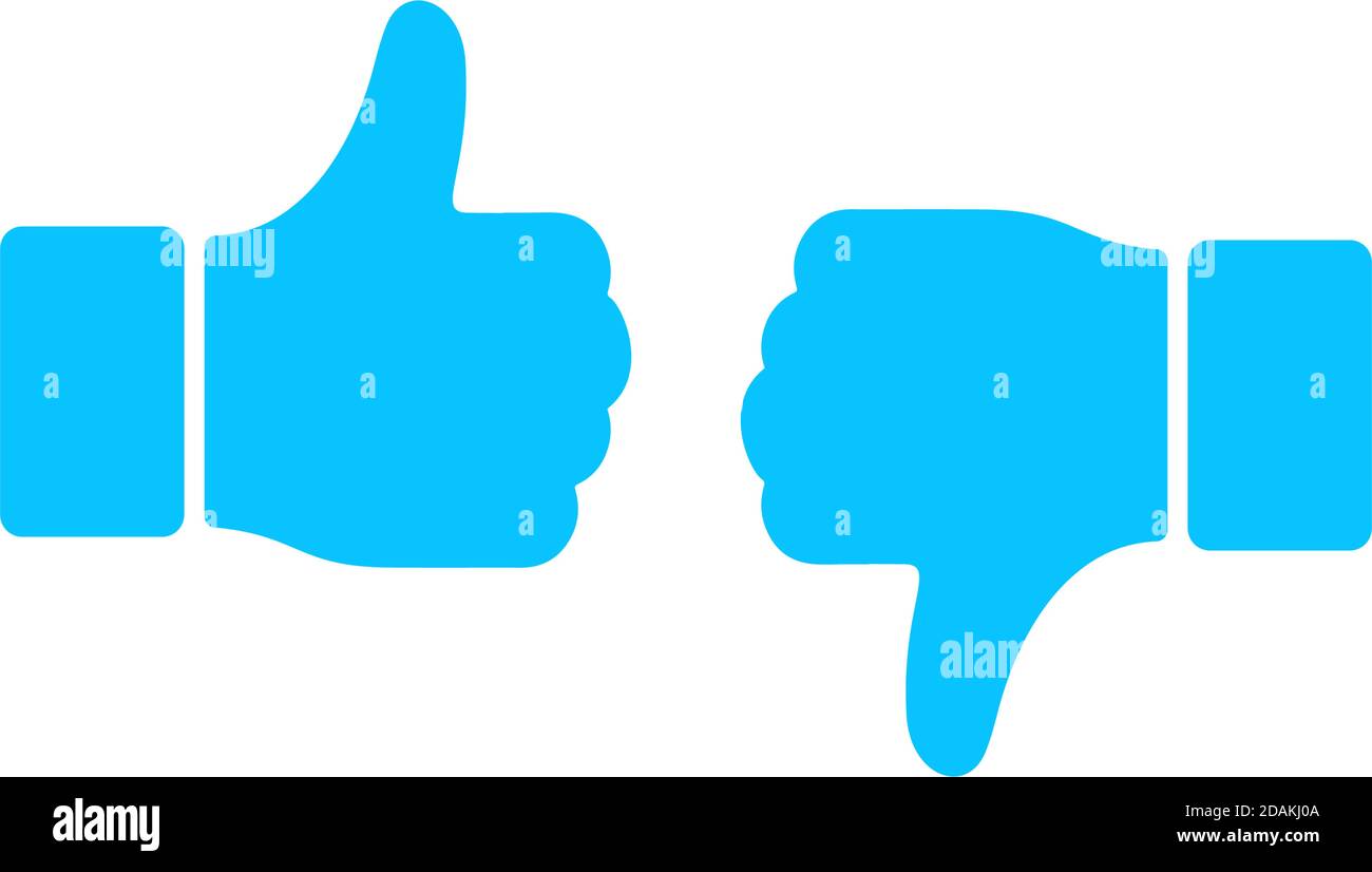 Je n'aime pas l'icône plate. Pictogramme bleu sur fond blanc. Symbole d ...