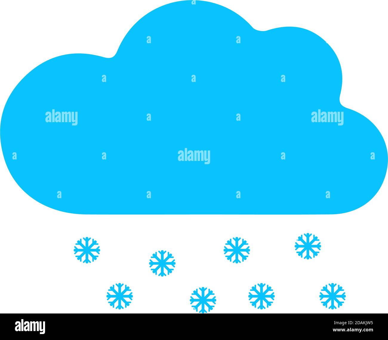 Icône neige plate. Pictogramme bleu sur fond blanc. Symbole d ...