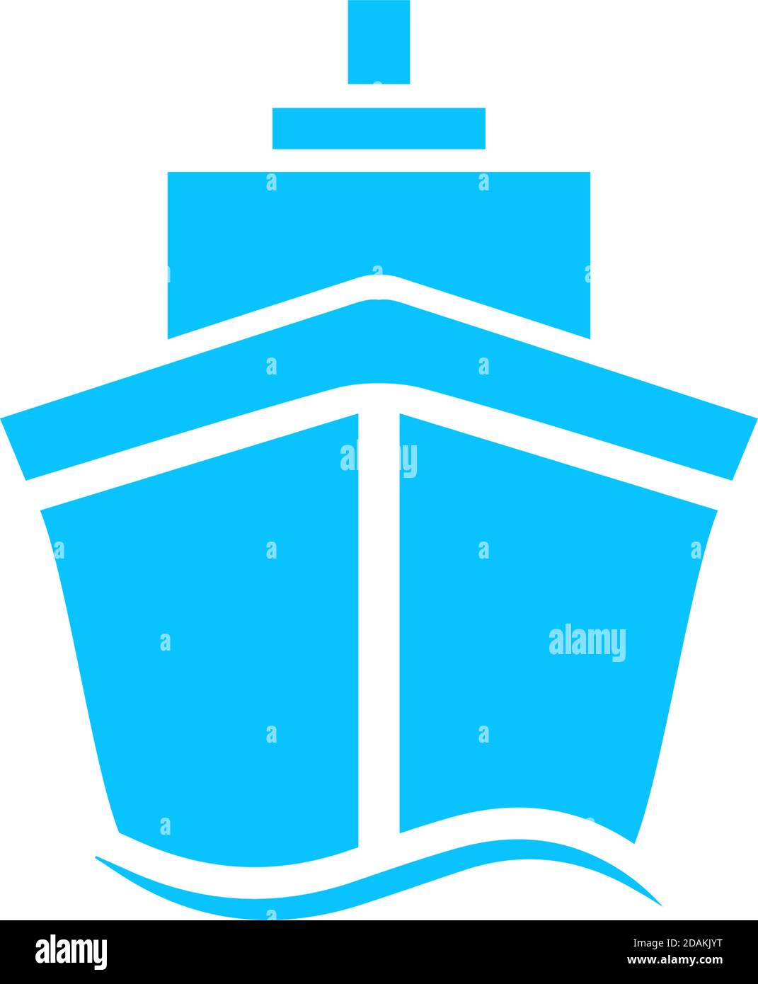 Icône bateau plate. Pictogramme bleu sur fond blanc. Symbole d ...