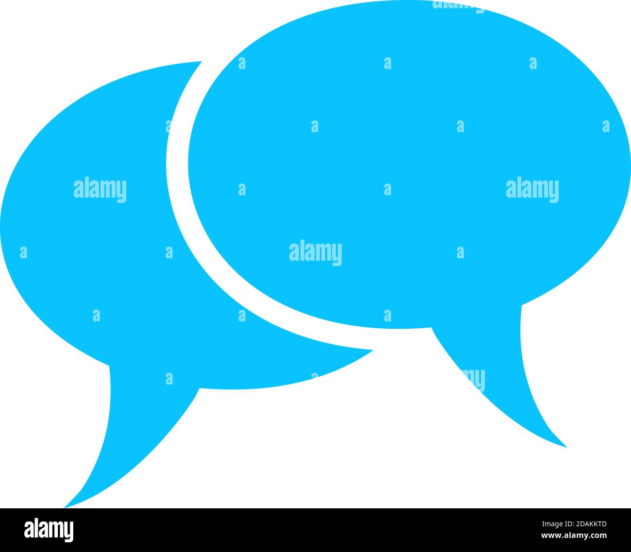 Icône de discussion plate. Pictogramme bleu sur fond blanc. Symbole d ...