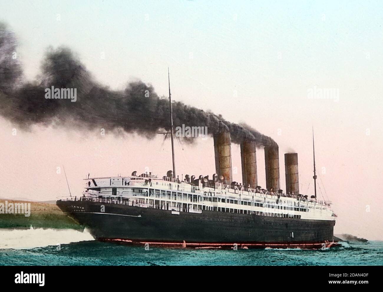 RMS Lusitania, Cunard Liner, début des années 1900 Photo Stock - Alamy