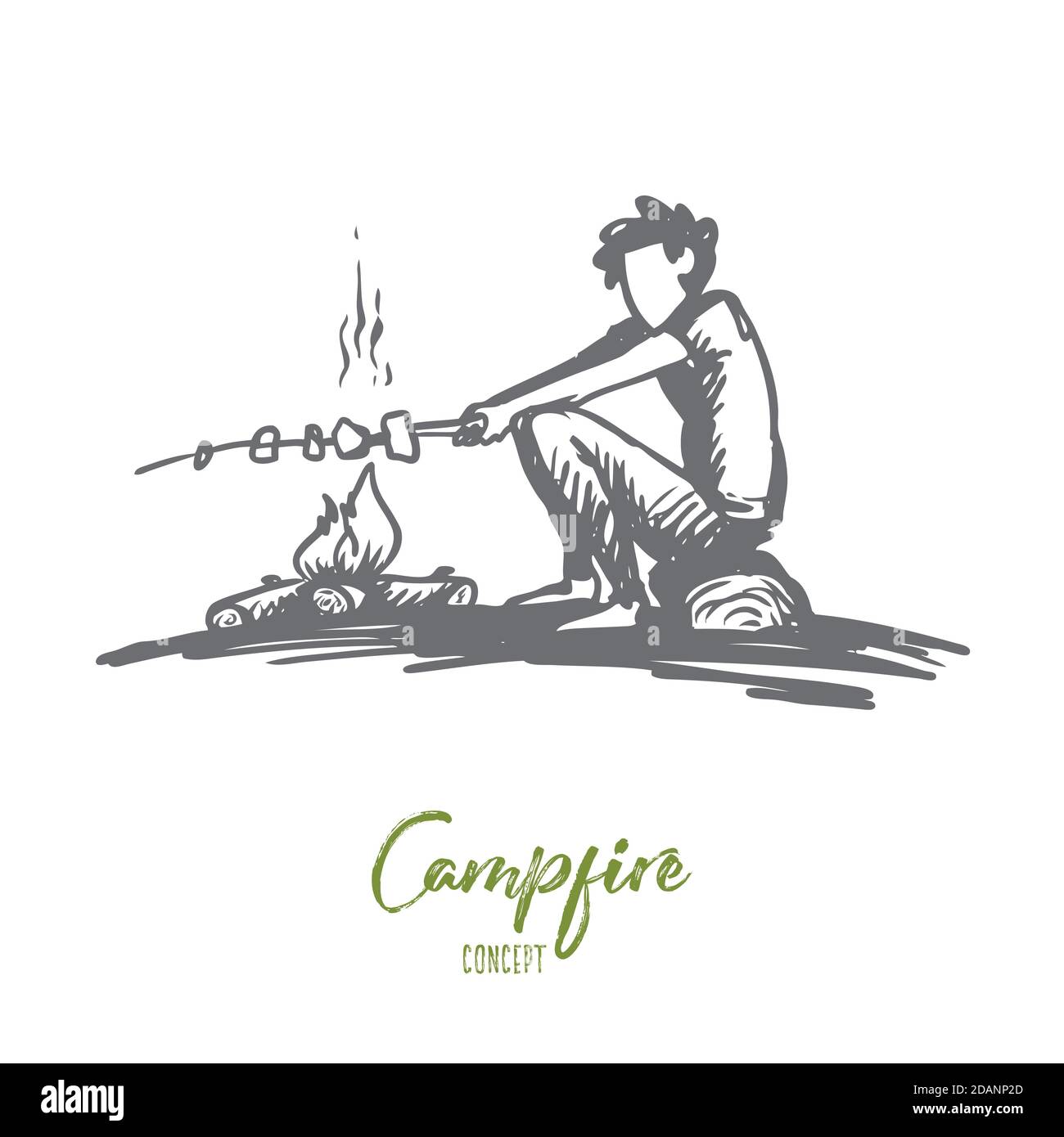 Tent Fire Scout Banque d'images vectorielles - Alamy