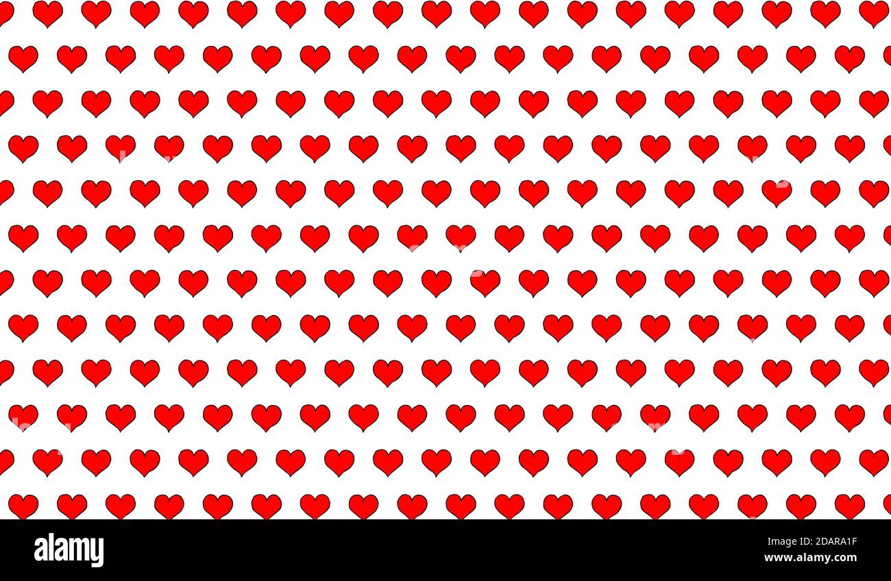 motif rouge 2d de coeurs de dessin animé sur fond isolé Photo Stock - Alamy