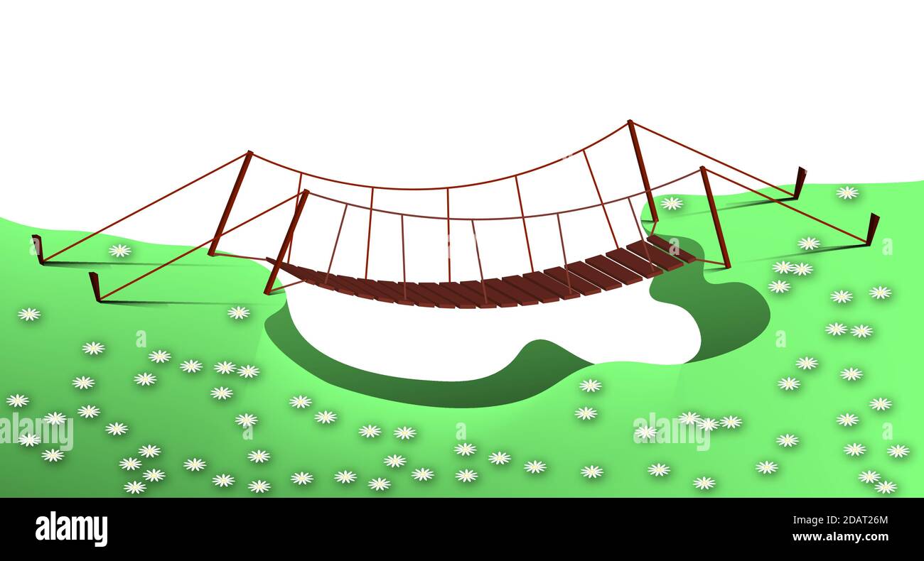 Pont suspendu jungle Banque d'images vectorielles - Alamy