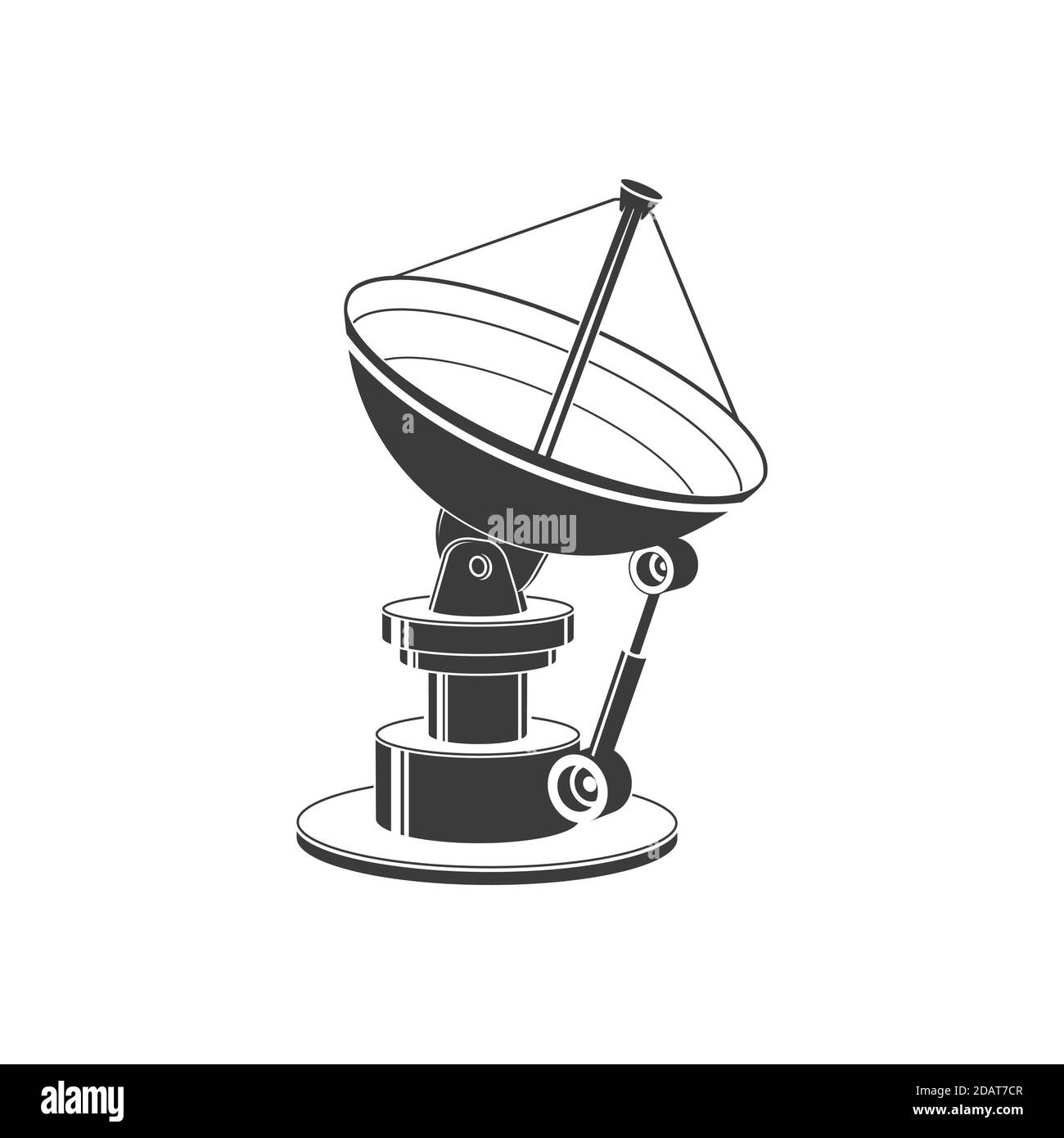 Antenne parabolique isolée sur fond blanc. Illustration vectorielle ...