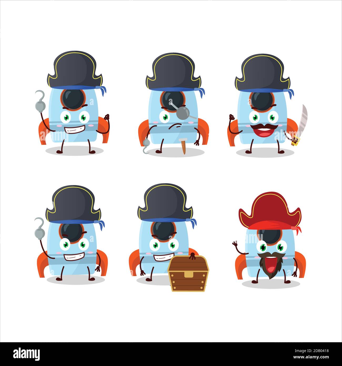 Personnage de dessin animé de jouet de fusée avec divers pirates ...