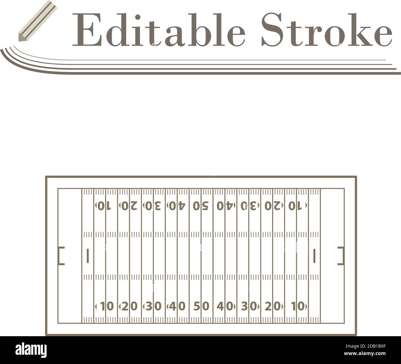 Icône American football Field Mark. Dessin simple de contour modifiable ...