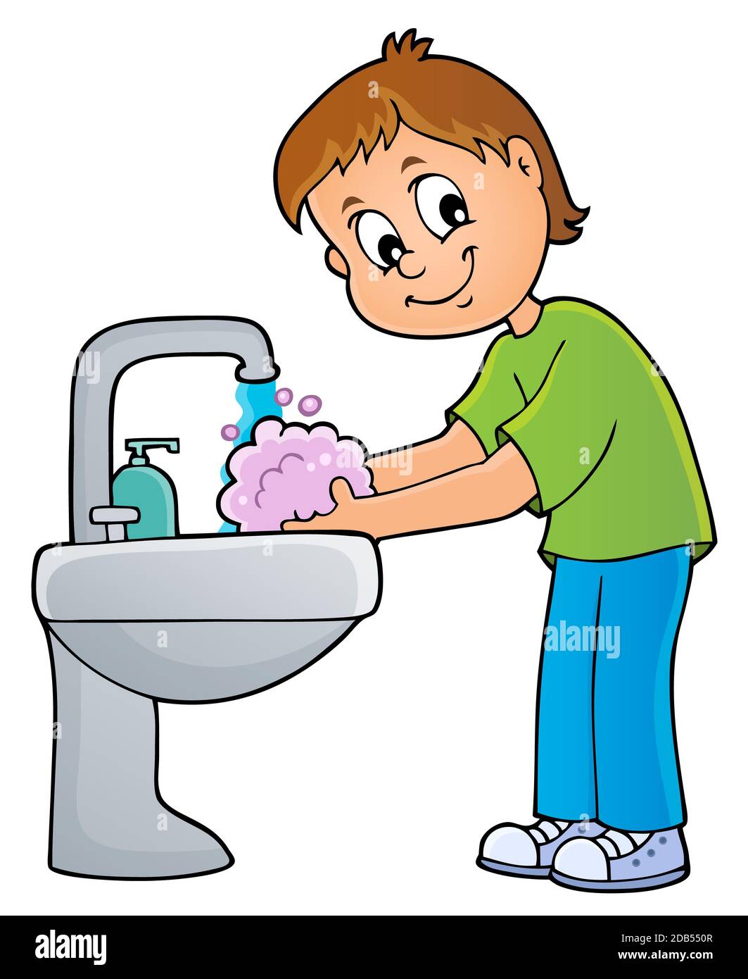 Laver les mains enfant dessin Banque de photographies et d’images à ...