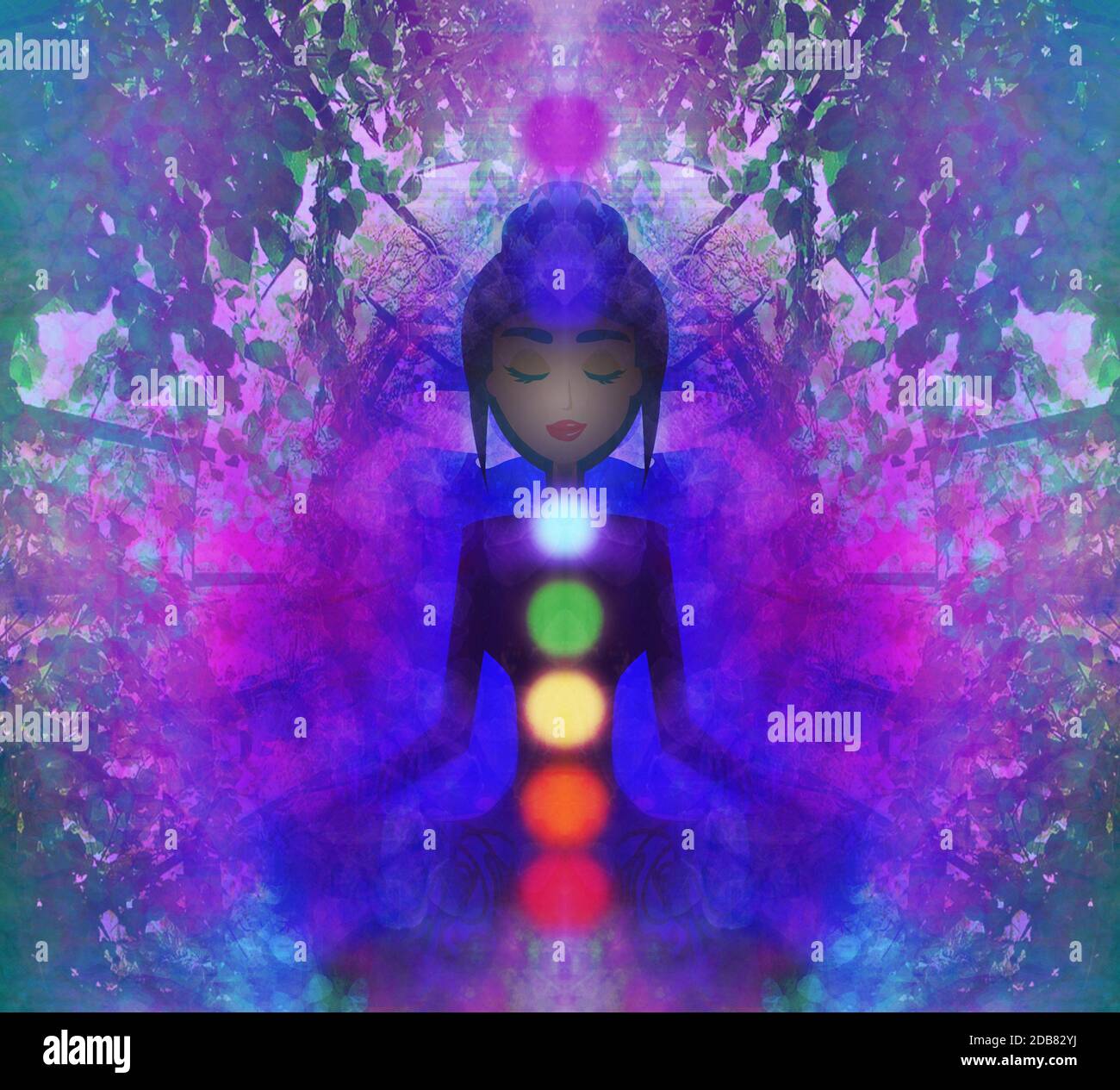 Corps énergétique humain, aura, chakras dans la méditation Photo Stock ...