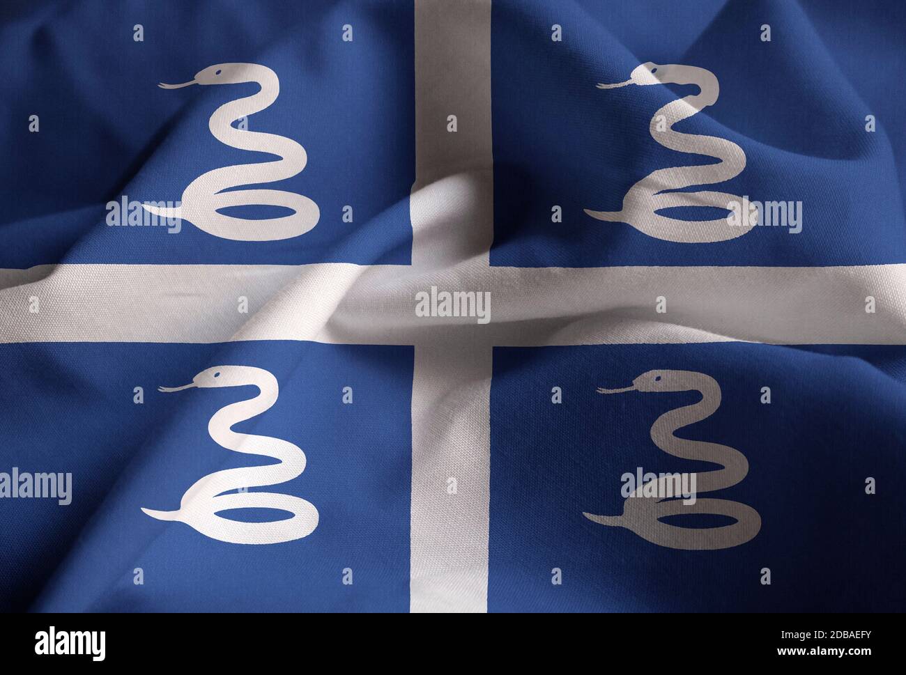 Gros plan du drapeau de la Martinique à volant, Martinique drapeau ...