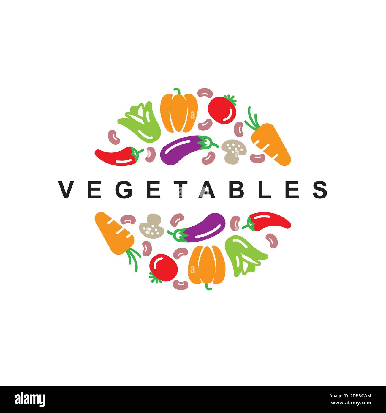 Modèle vectoriel de symbole de conception de logo de légumes ...