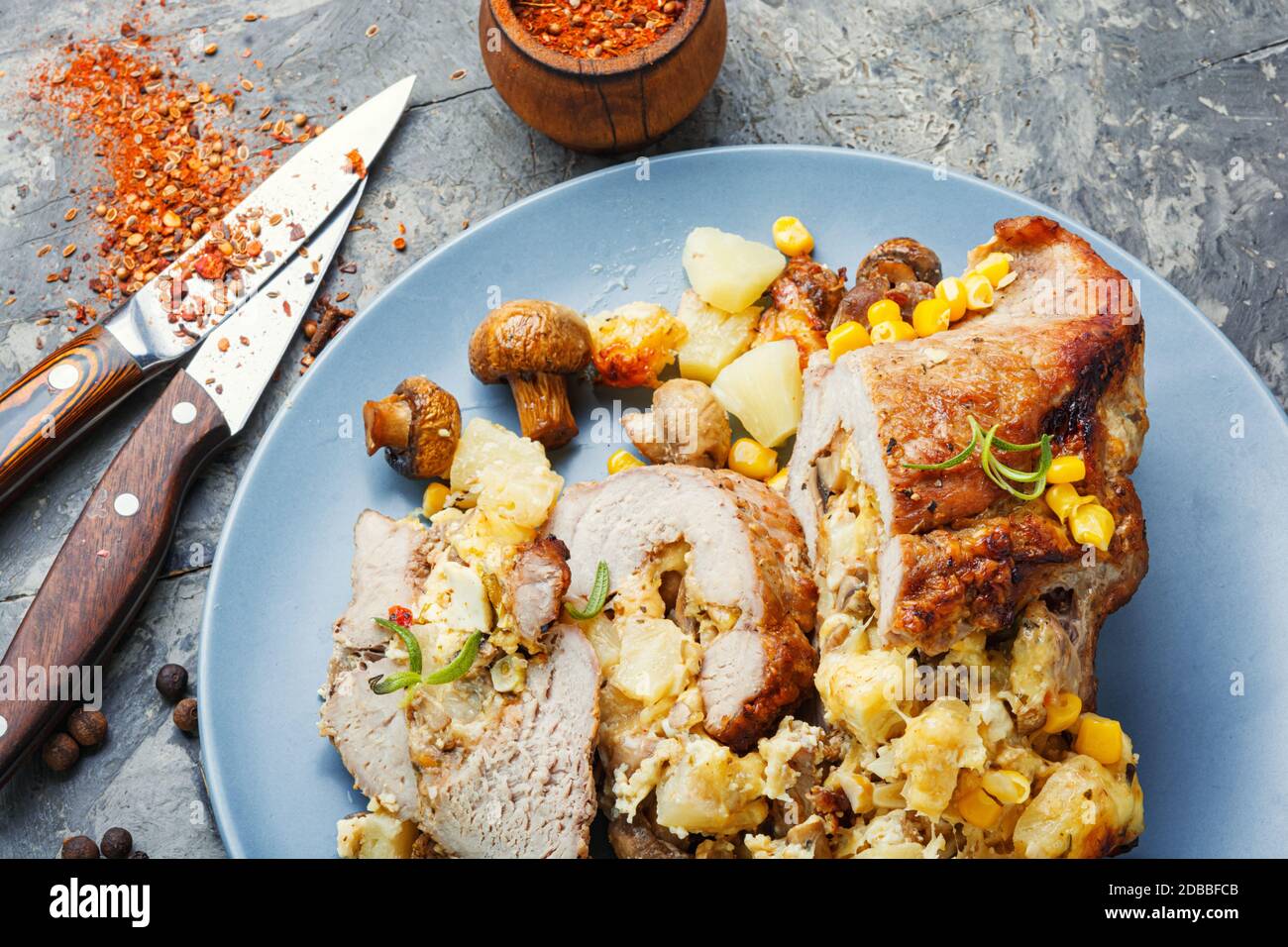 Viande farcie à l'ananas et au fromage.pain de viande maison aux ...