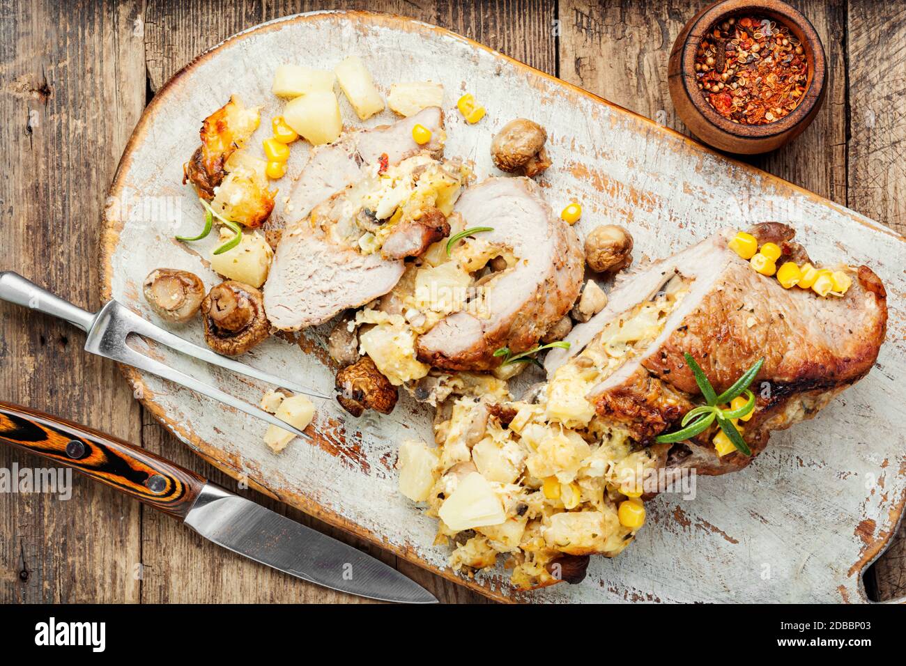 Viande farcie à l'ananas et au fromage.pain de viande maison aux ...